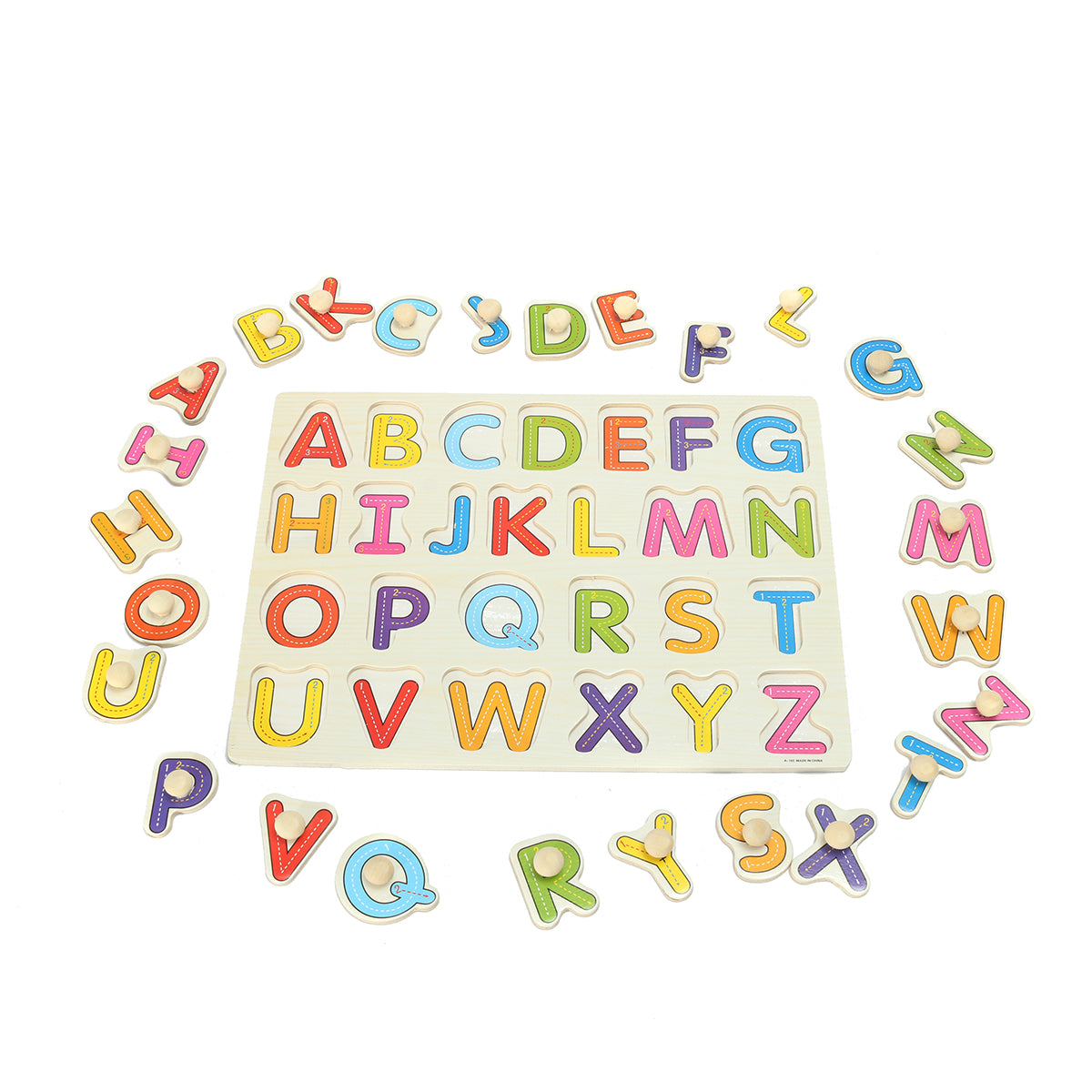 Alphabet ABC Wooden Jigsaw Puzzle Toy Children Kids Learning Education ...