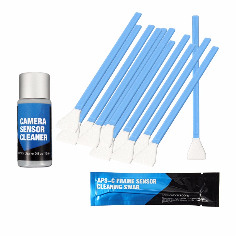 APS-C DSLR Sensor Cleaning Kit 12pcs Swab with Liquid Cleaner Solution ...