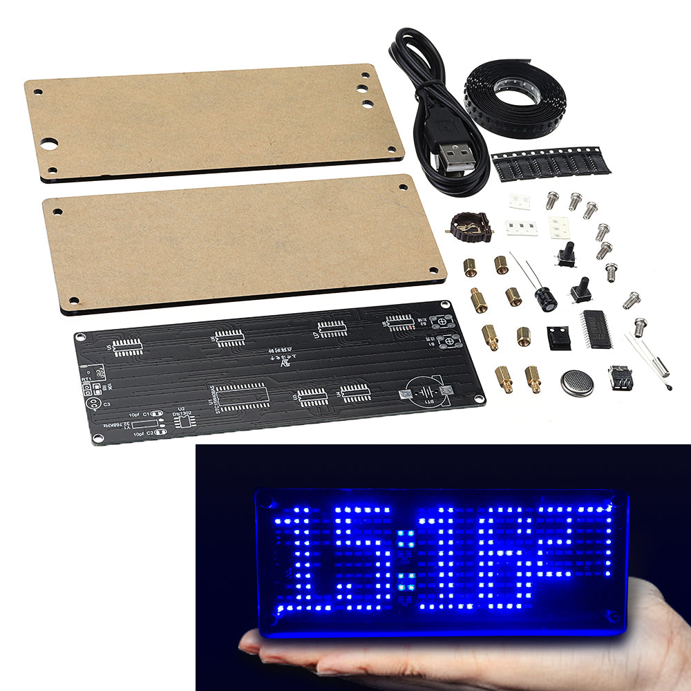 SMD LED Dot Matrix Digital Clock Production Kit Electronic DIY Clock K ...