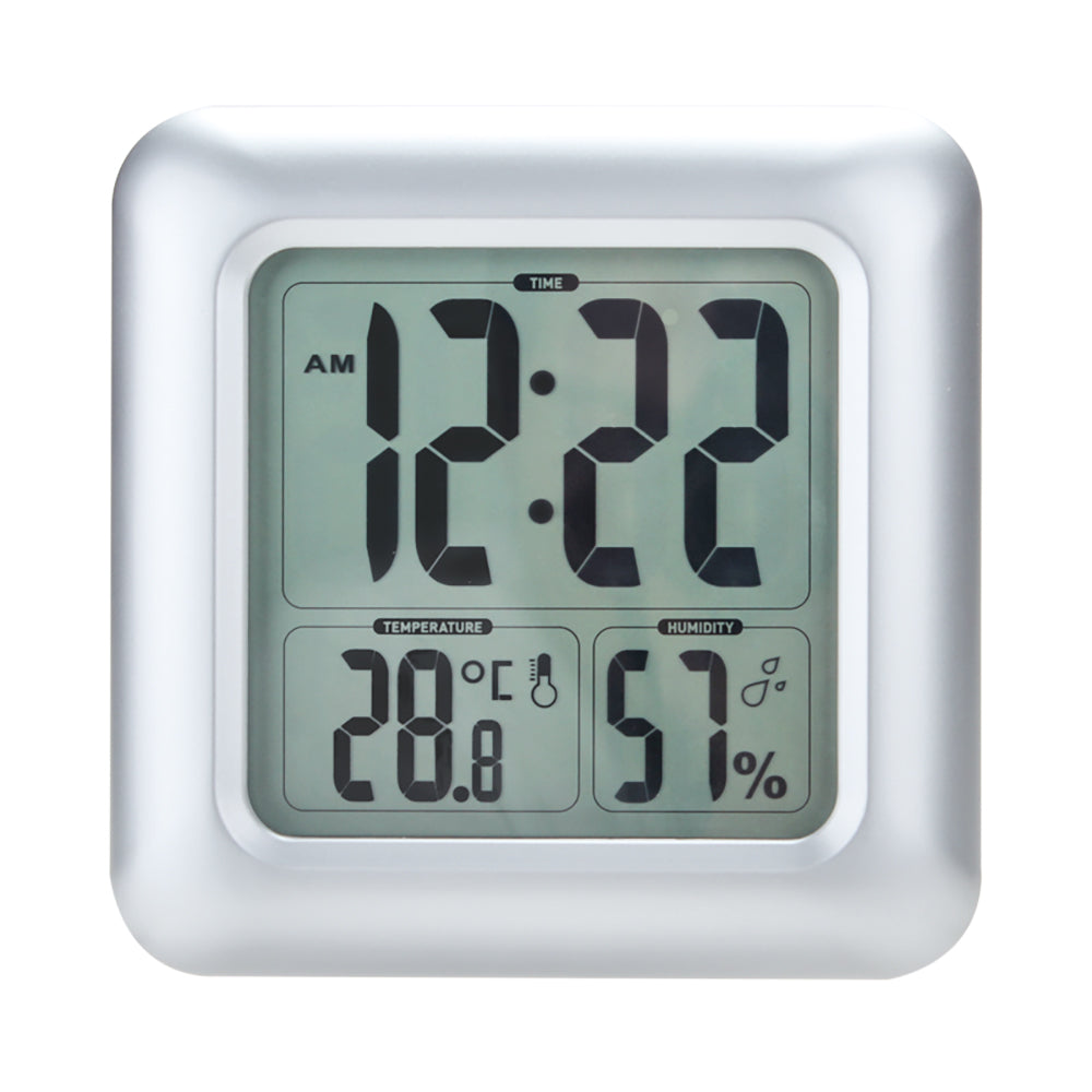 Waterproof Wall Clock Shower Bathroom Digital Clock Table Hygrometer T ...