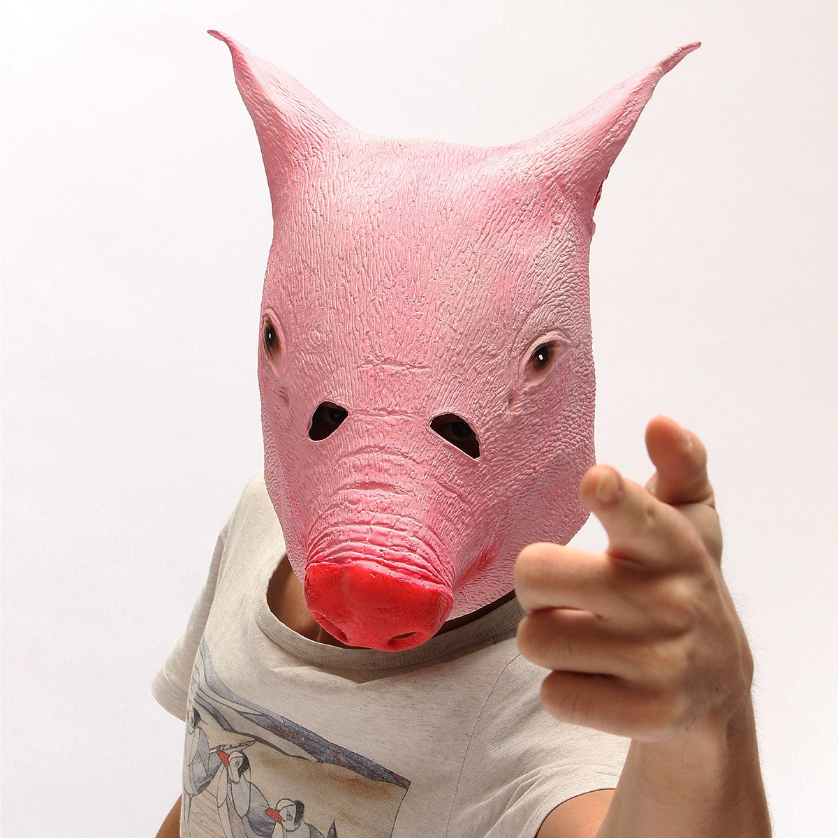 Funny Creepy Pig Head Mask Cosplay Animal Halloween Costume Comedy The ...