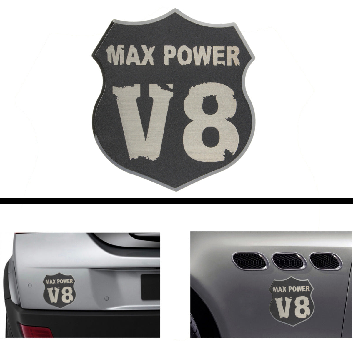 3D Car Metal V8 MAX POWER Emblem Decal Emblem Badge Truck Auto Motor S ...