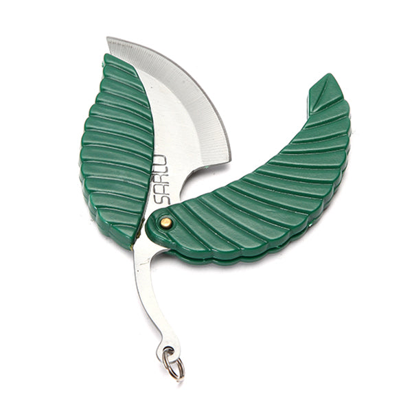 Folding Creative Mini Stainless Steel Leaf Shape Knife Portable Keyrin ...