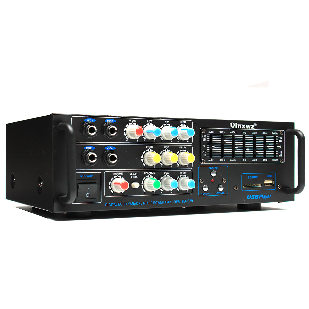 Qinxwz KA-639 Professional Home Audio 1200 Watt Stereo Power Amplifier ...