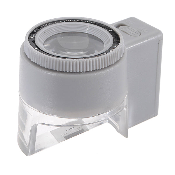 8X LED Focal Length Adjustable Reading Pocket Scale Magnifier Glass ...