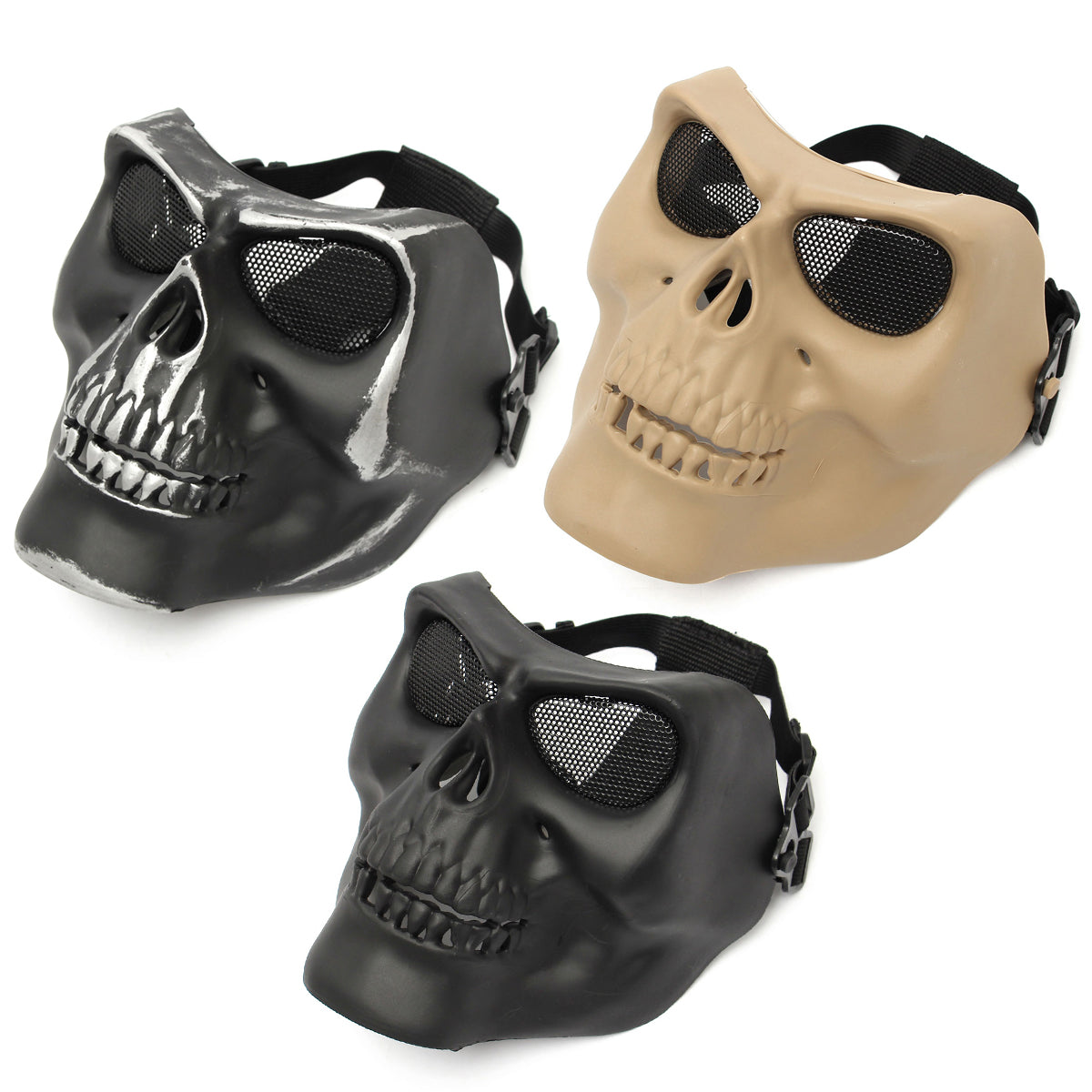 Tactical Skull Skeleton Full Face Security Mask War Game Hunting Costu ...
