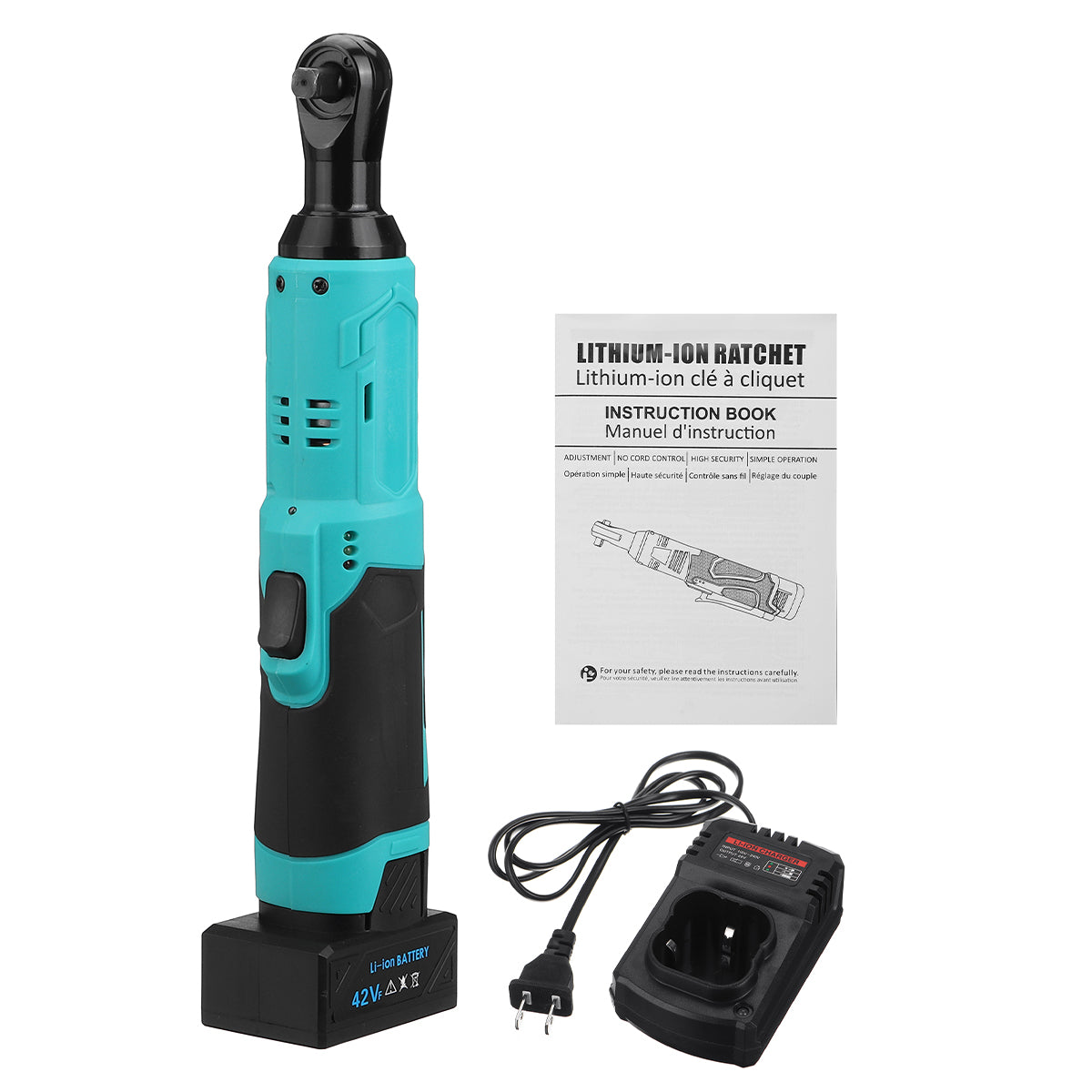 42V 90N.M 3/8Cordless Electric Ratchet Wrench Rechargeable Ratchet Wit ...