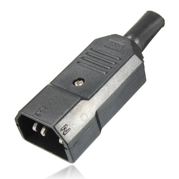 10A/250V Black IEC C14 Male Plug Rewirable Power Connector 3-pin Socke ...