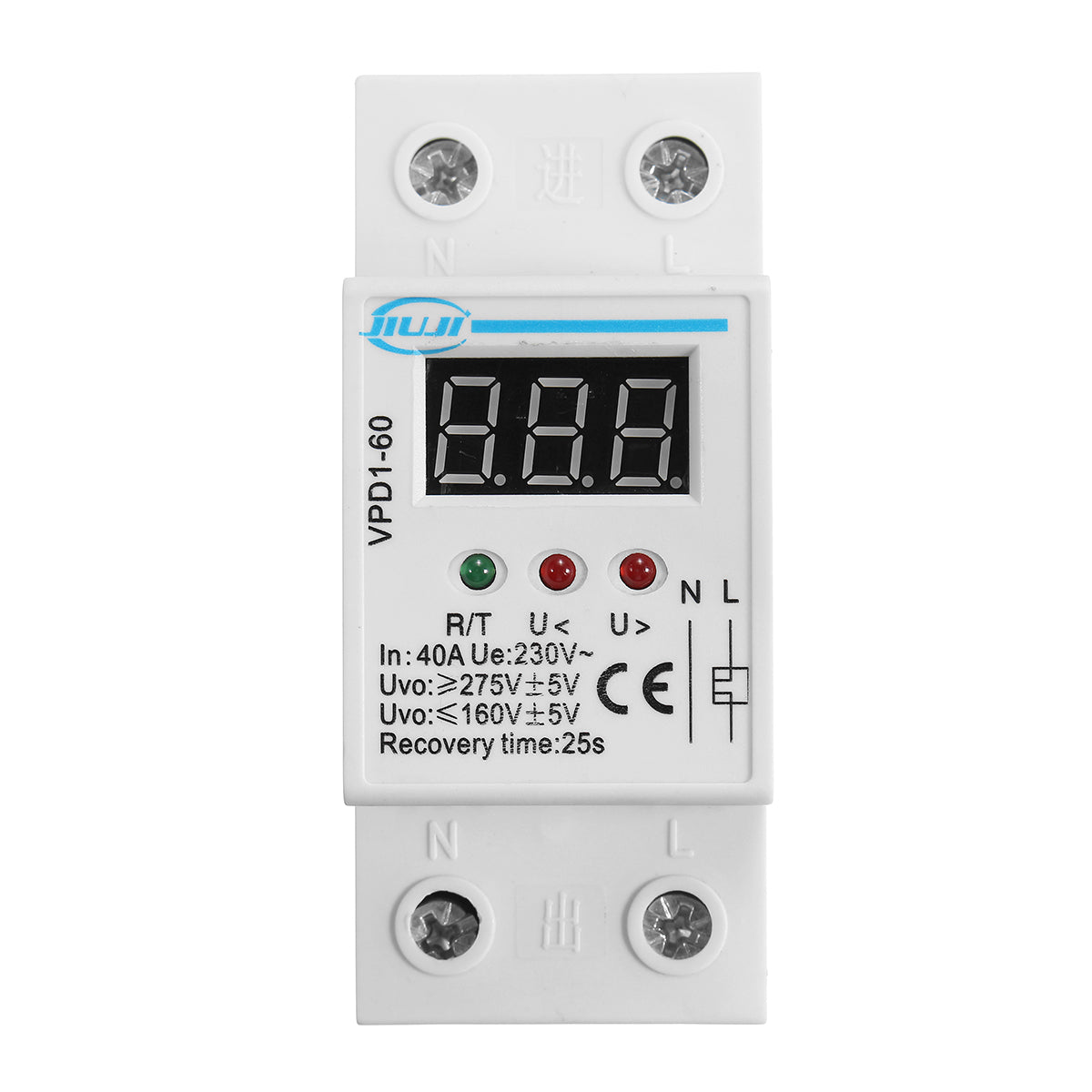 VPD1-60 40A 220V Over and Under Voltage Protective Device Automatic Re ...