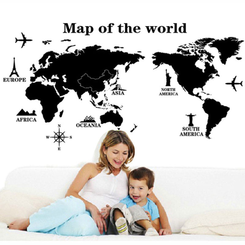Removable Poster Letter World Map 3D Art Decor Vinyl Wall Sticker Livi ...
