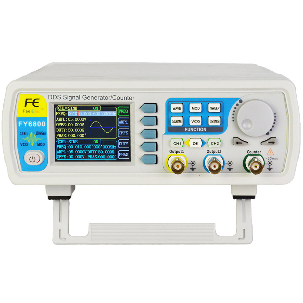 FY6800 2-Channel DDS Arbitrary Waveform Signal Generator 14bits 250MSa ...