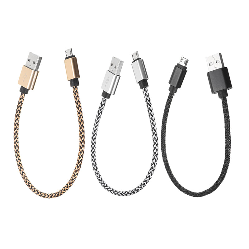 Nylon Braided 25cm 2A Micro USB V8 Charging Cable for Mobile Phone ...