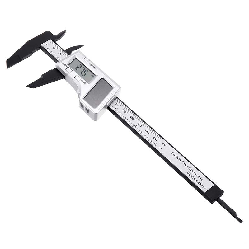 150mm Digital Ruler Digital Caliper Solar Power Carbon Fiber Ruler Mea ...