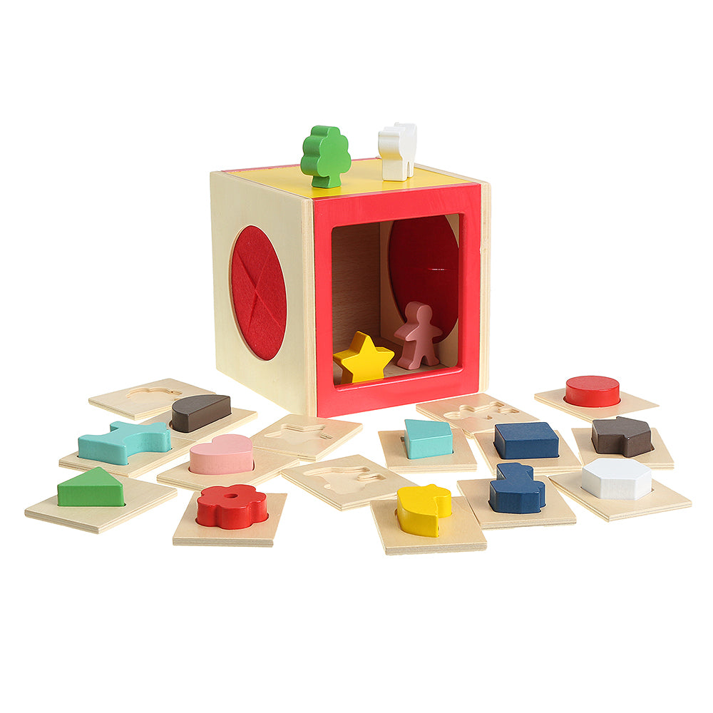 Kids Memory Training Blind Box Color Cube Jigsaw Puzzle Box Wooden Gue ...