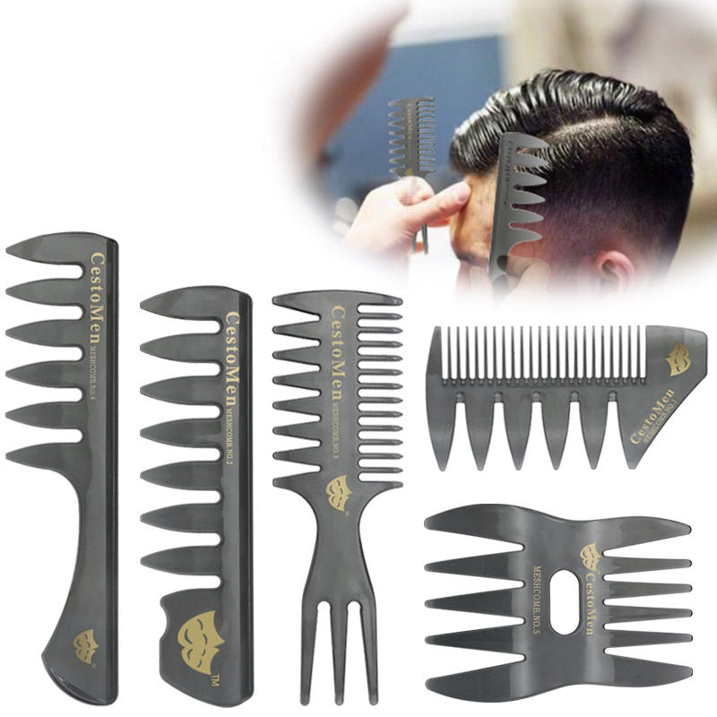 Retro Men's Head Comb Big Back Shape Comb Wide Tooth Head Insert Comb ...
