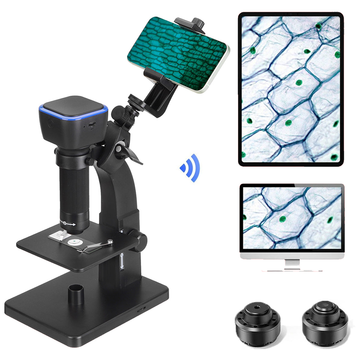 MUSTOOL MT315W HD 2000X WIFI Digital Microscope Dual Lens USB Microbio ...