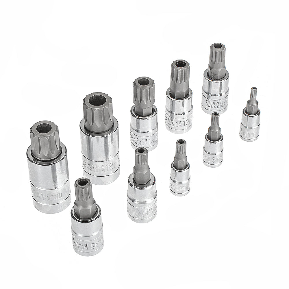 10pcs Red/Blue XZN12 Point Tamper Proof Socket Adapter Set Triple Squa ...