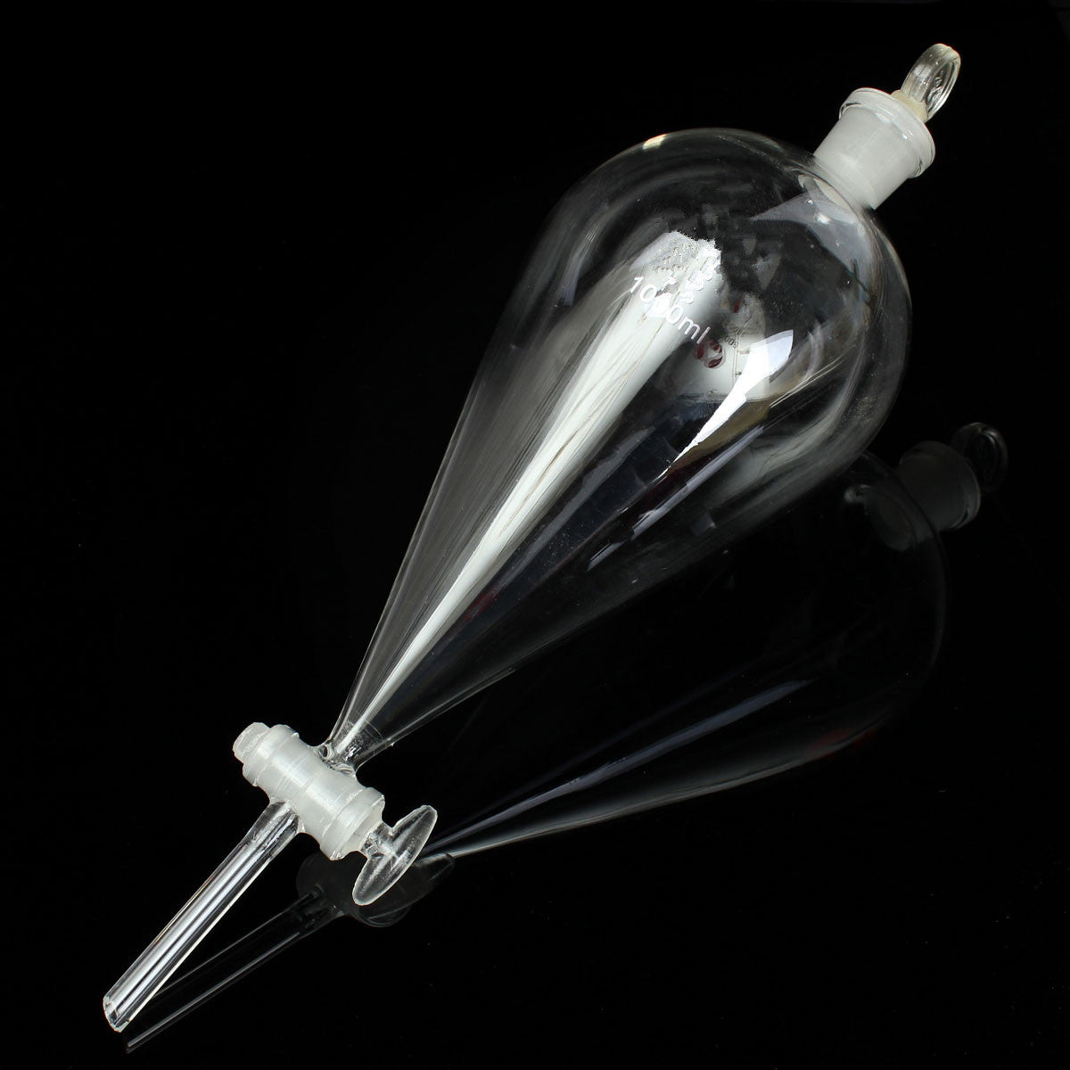 1000ml Lab Glass Separatory Funnel with Glass Stopcock Science ...