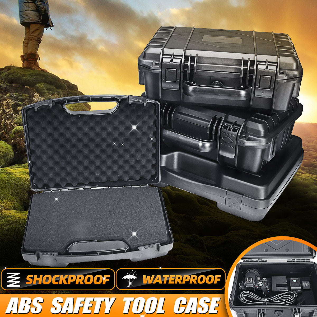 4 Sizes Protective Equipment Hard Flight Carry Case Box Camera Travel ...