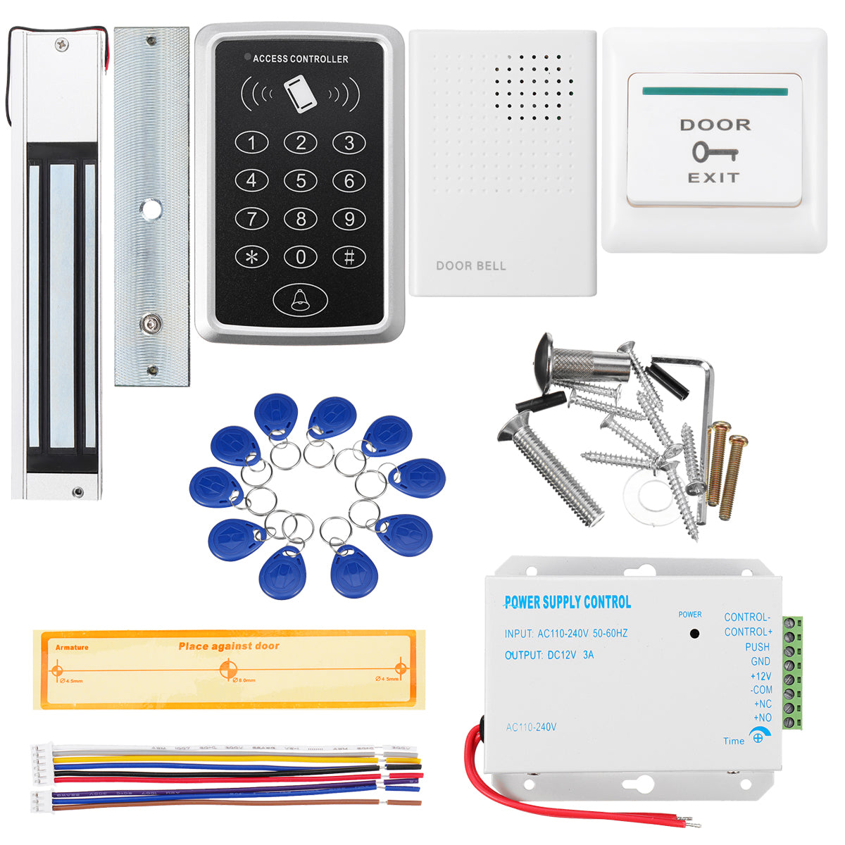 Door Access Control Touchpad Password Magnetic Lock DC 12V Power Suppl ...