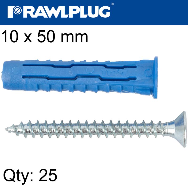 UNIVERSAL PLUG 4ALL 10 X 50MM WITH SCREW 25 PSC PER TUB – Electronic Pro