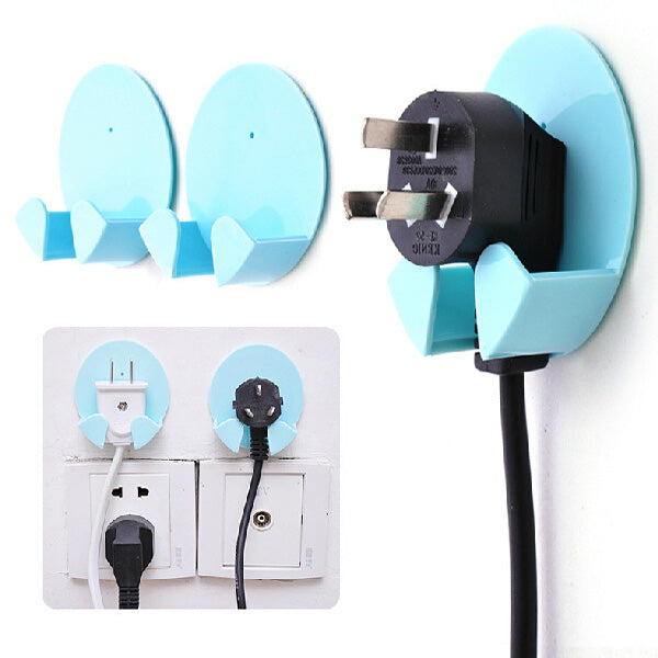 Plastic Adhesive Plug Hook Bathroom Power Plug Socket Holder ...