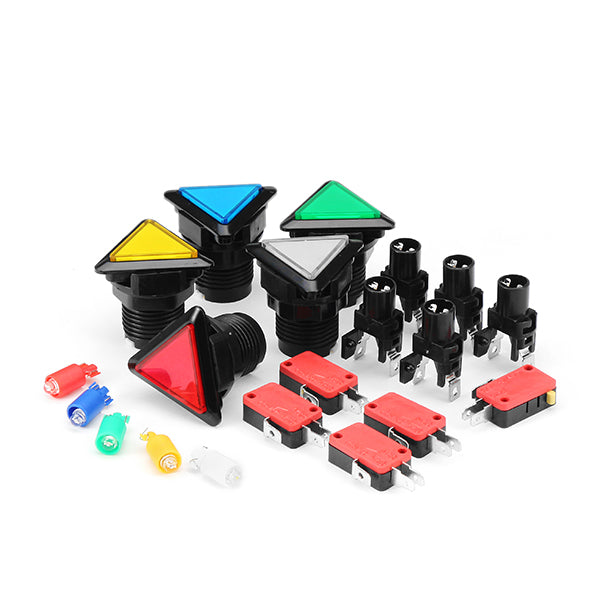 39x39x39MM Triangle LED Direction Push Button for Arcade Game Console ...