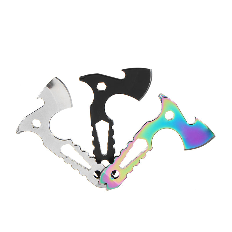 Outdoor 8 In 1 EDC Mini Pocket Axe Multifunctions Stainless Steel Camp ...