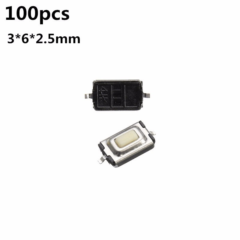 100pcs 3*6*2.5mm Micro Switch 2-Pin SMD Tactile Push Button Switch Tac ...