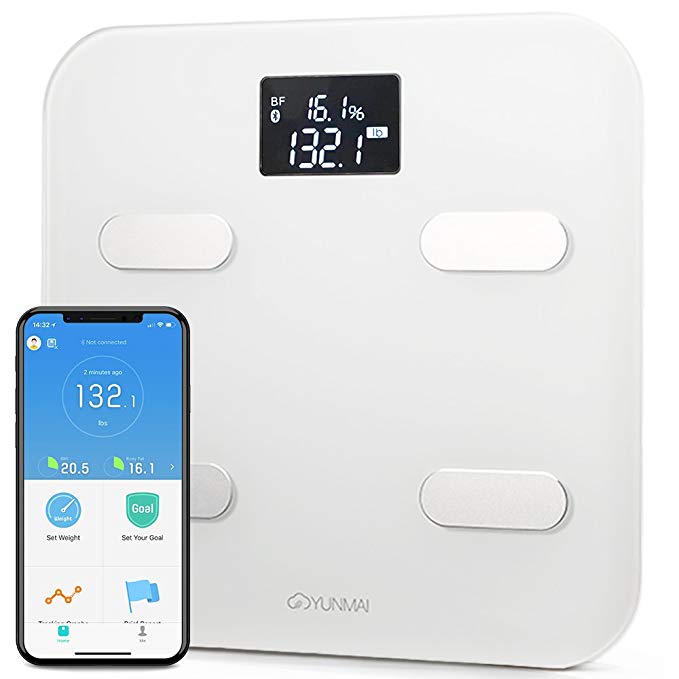 YUNMAI Color Smart Body Fat Weight Management Scale bluetooth APP Fat ...