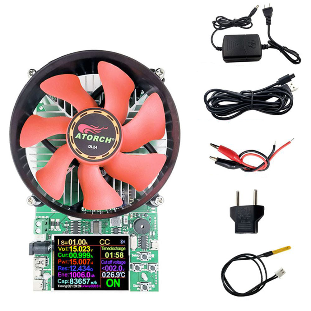 150W DL24 DC USB Tester Electronic Load 18650 Battery Capacity Monitor ...