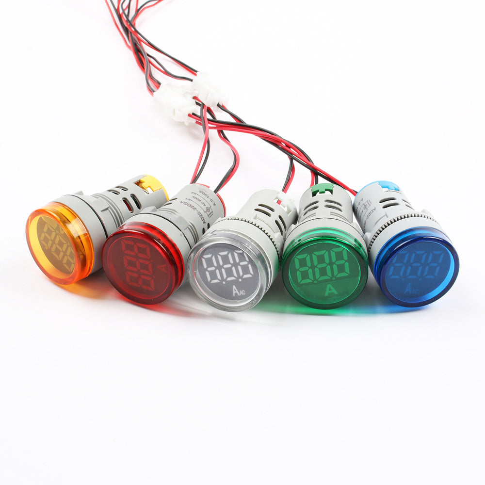 Plastic 22mm AD101-22AM Mini Ammeter Current Meter Indicator LED with ...