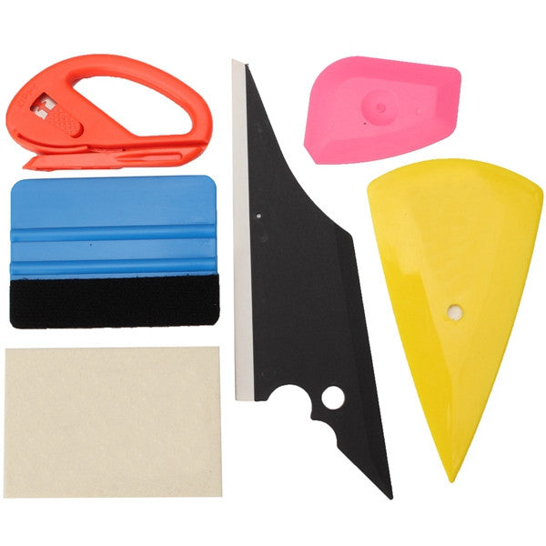 6Pcs Window Tinting Tool Glass Vinyl Sticker Scrapers Felt Squeegee Cu ...