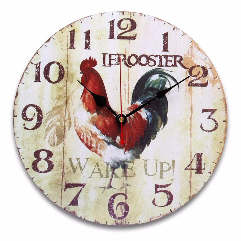 Large Wooden Digital Wall Clock Rustic Shabby For Kitchen Decor Gifts ...