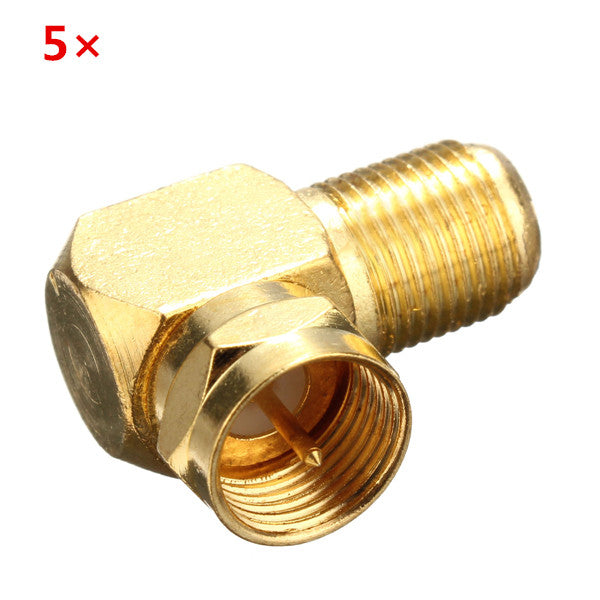 5pcs 90 Degree F-type RG6 RG59 Coax Connector Adapter Plug Socket ...