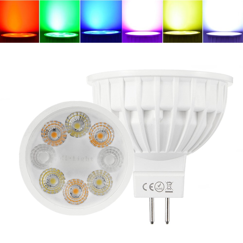 Dimmable MR16 4W RGBCCT Milight LED Spotlight Lamp Bulb for Home AC/DC ...