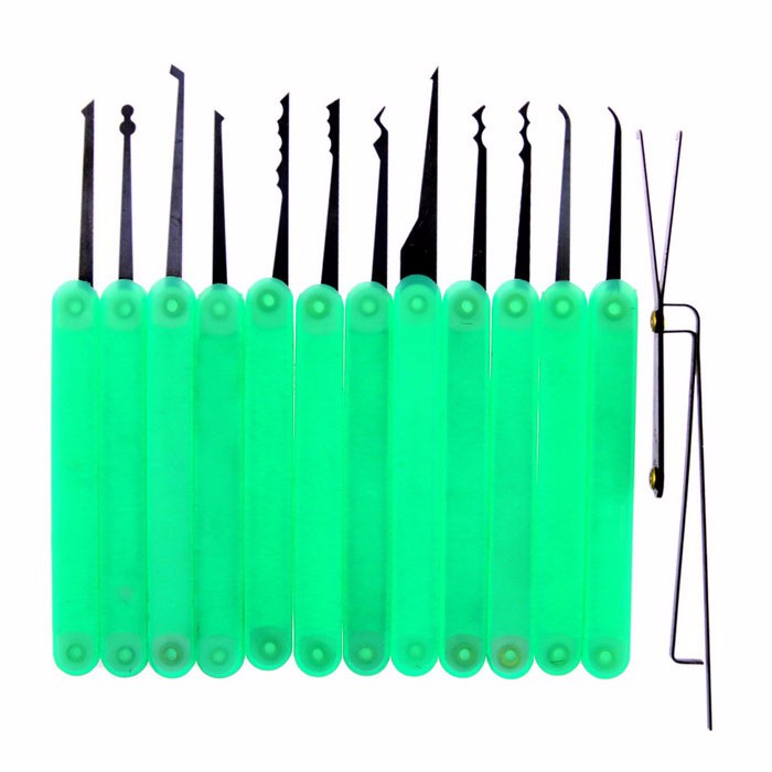 Green 12pcs Unlocking Lock Pick Set Key Extractor Tool Lock Pick Tools ...