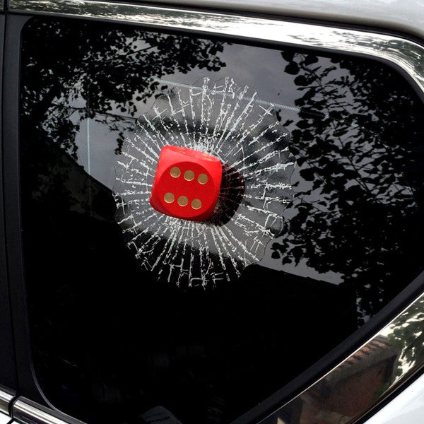 3D Colorful Car Dice Stickers Rear Window Wiper Reflective Decals ...