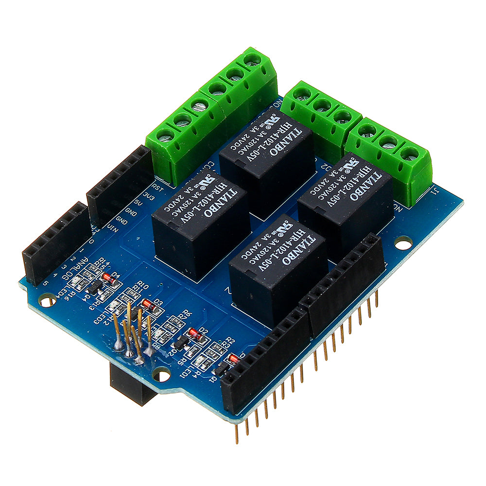 Wemos 5V 4CH 4 Channel Relay Shield Extended Relay Module For Arduino ...