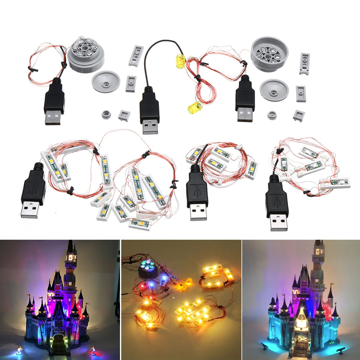 DIY LED Light Lighting Kit ONLY For LEGO 71040 Updated Castle Bricks T ...