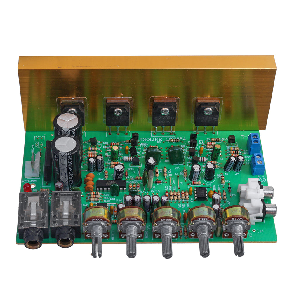 OK Amplifier 2.0 Channel 100W+100W with Reverberation High Power Ampli ...