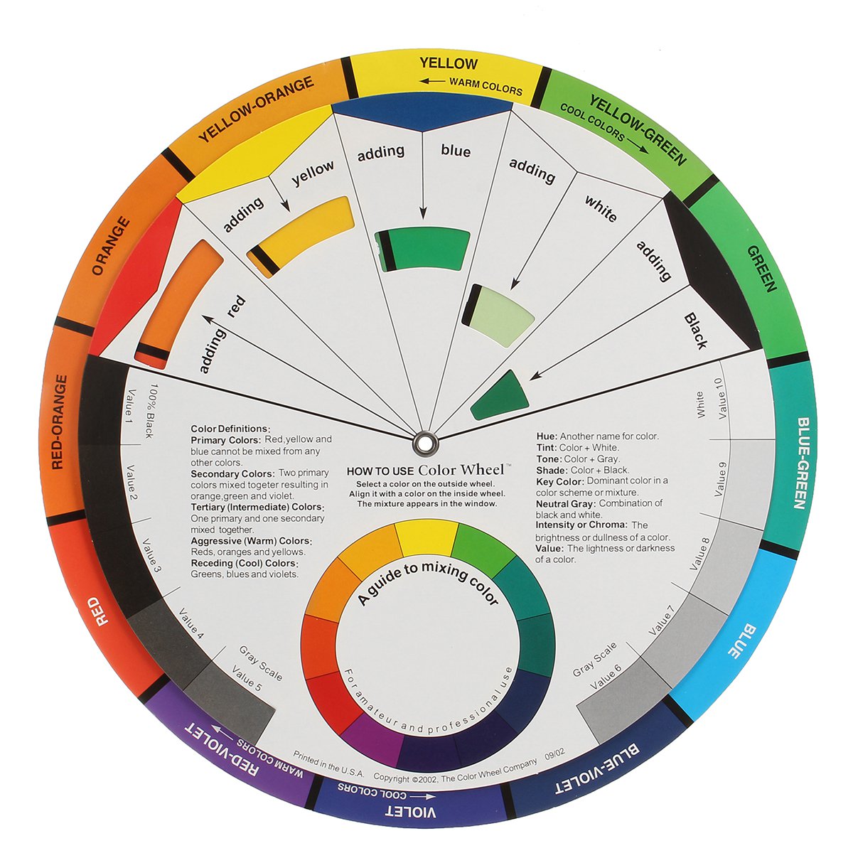 Artists Colour Wheel Mixing Colour Guide 105mm Pocket Artist Colour Wh ...