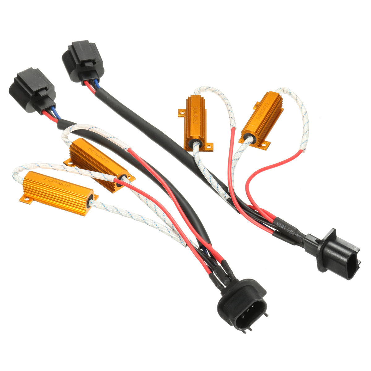 H13 9008 HID LED Fog Running Light DRL Resistor Harness Adapter Adapto ...